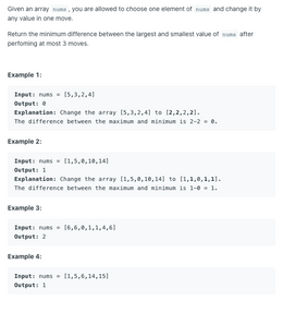 Leetcode 1509 Python Minimum Difference Between Largest And Smallest Value In Three Moves